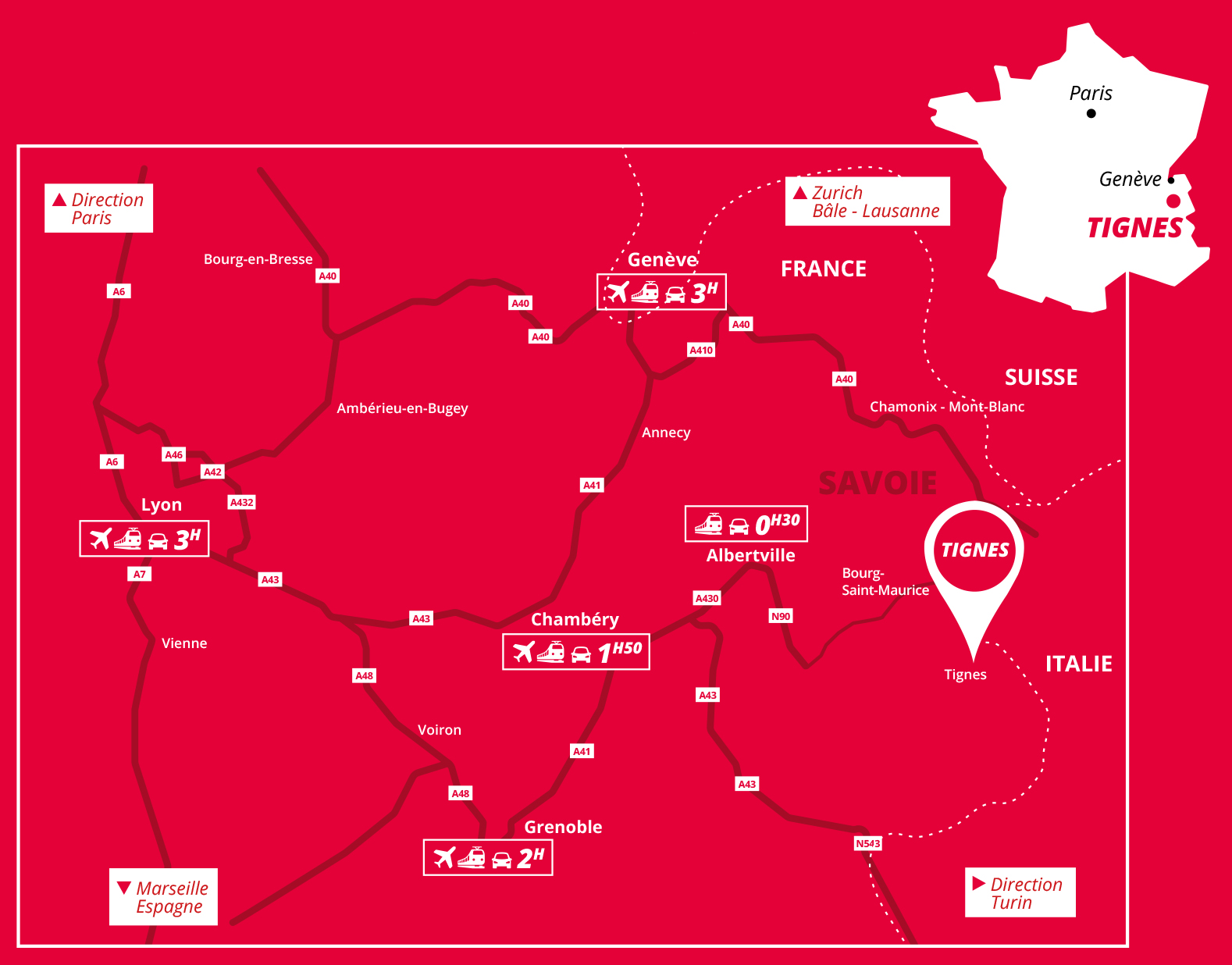 Tignes access - How to get to the french ski resort